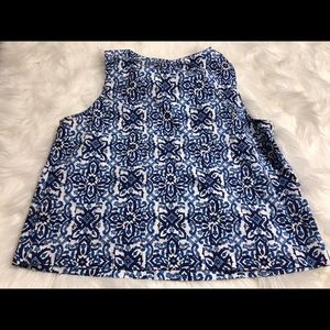 Milly | Tops | Milly By Design Nation Blue White Floral Tank | Poshmark